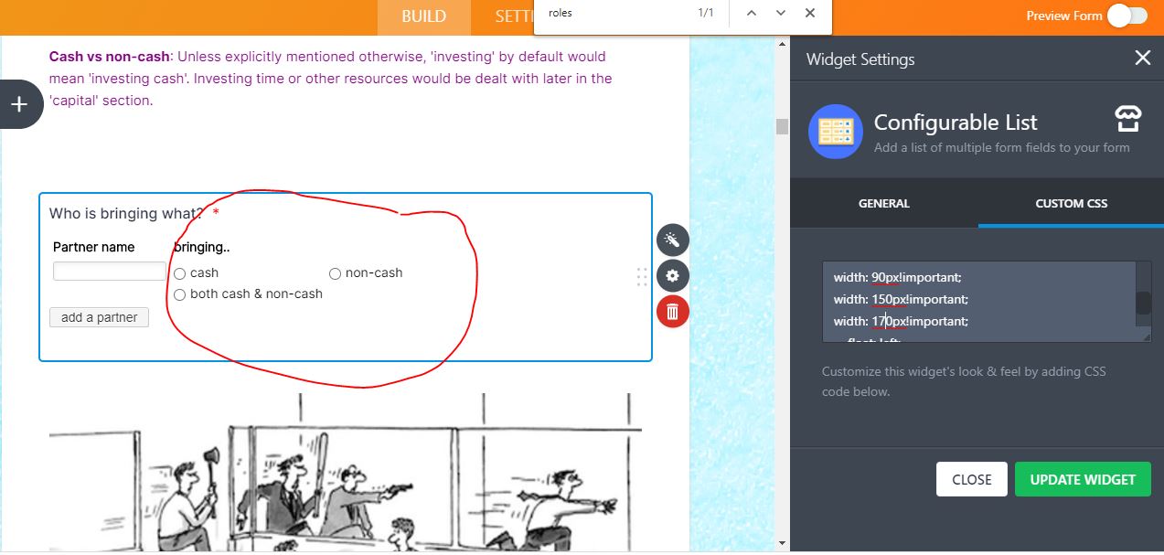 Adjusting Width Of Radio Buttons In Configurable Widget